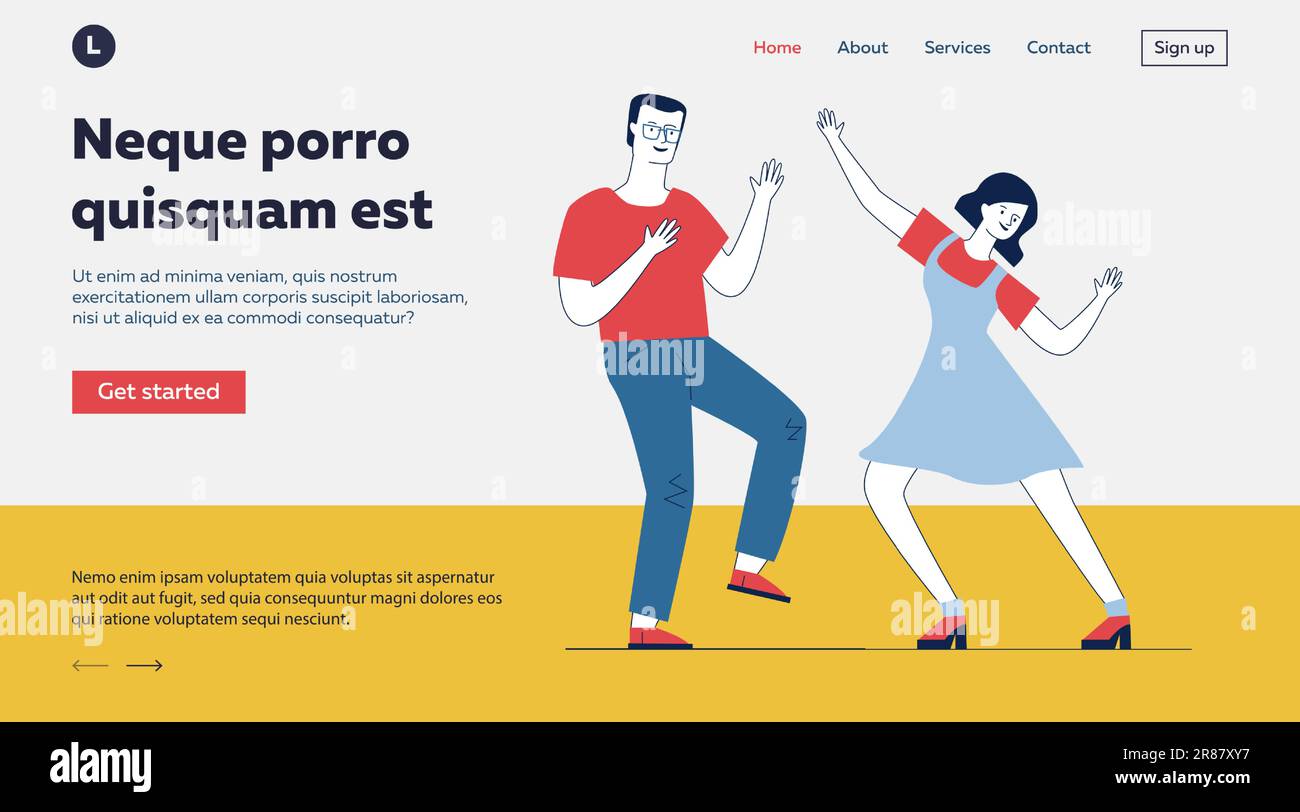 Positive man woman dancing Stock Vector Images - Alamy