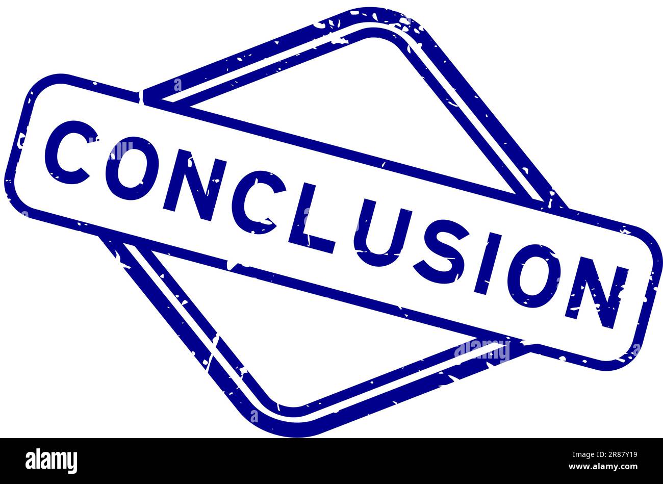 Grunge blue conclusion word rubber seal stamp on white background Stock ...