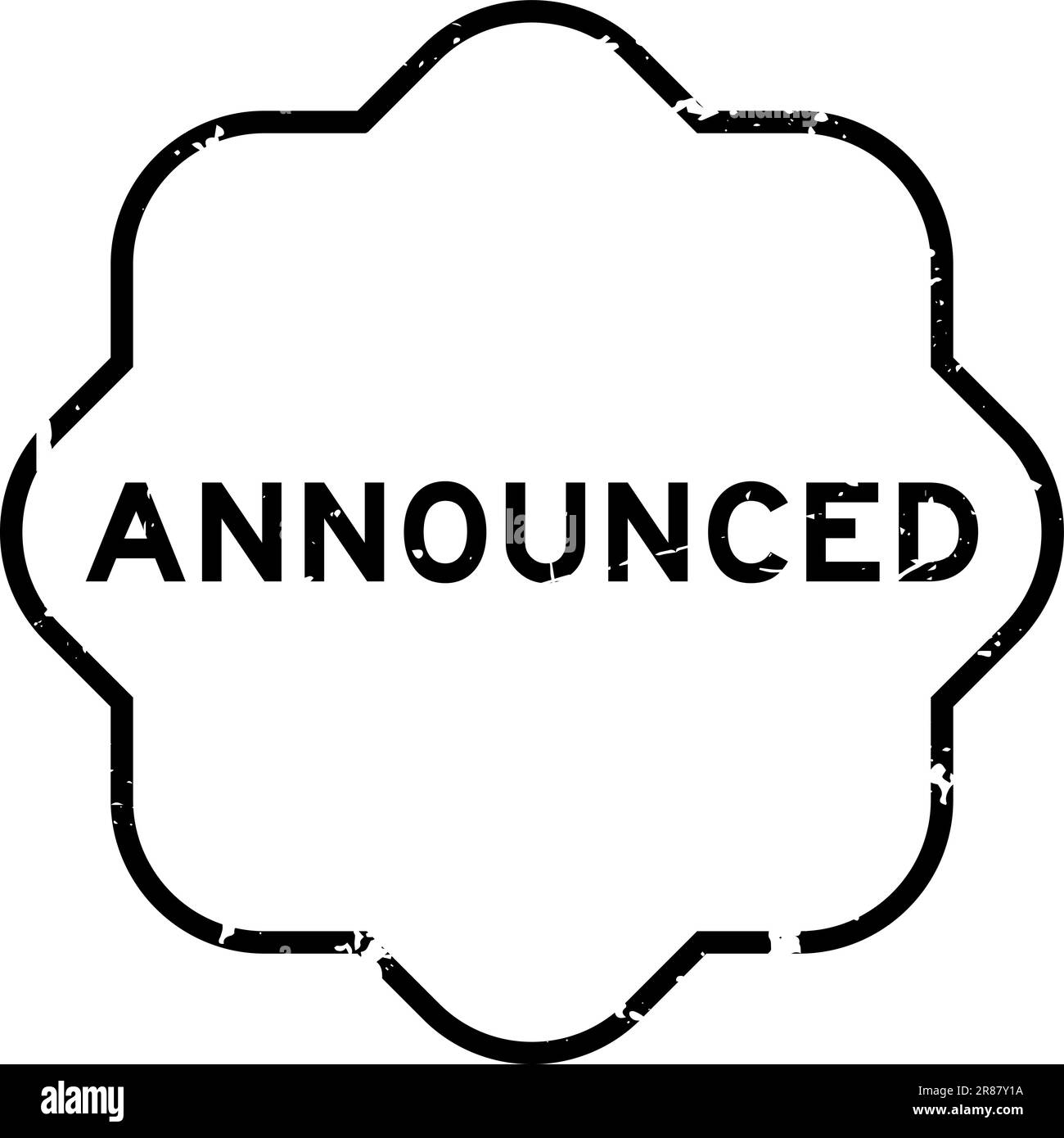Grunge black announced word rubber seal stamp on white background Stock ...