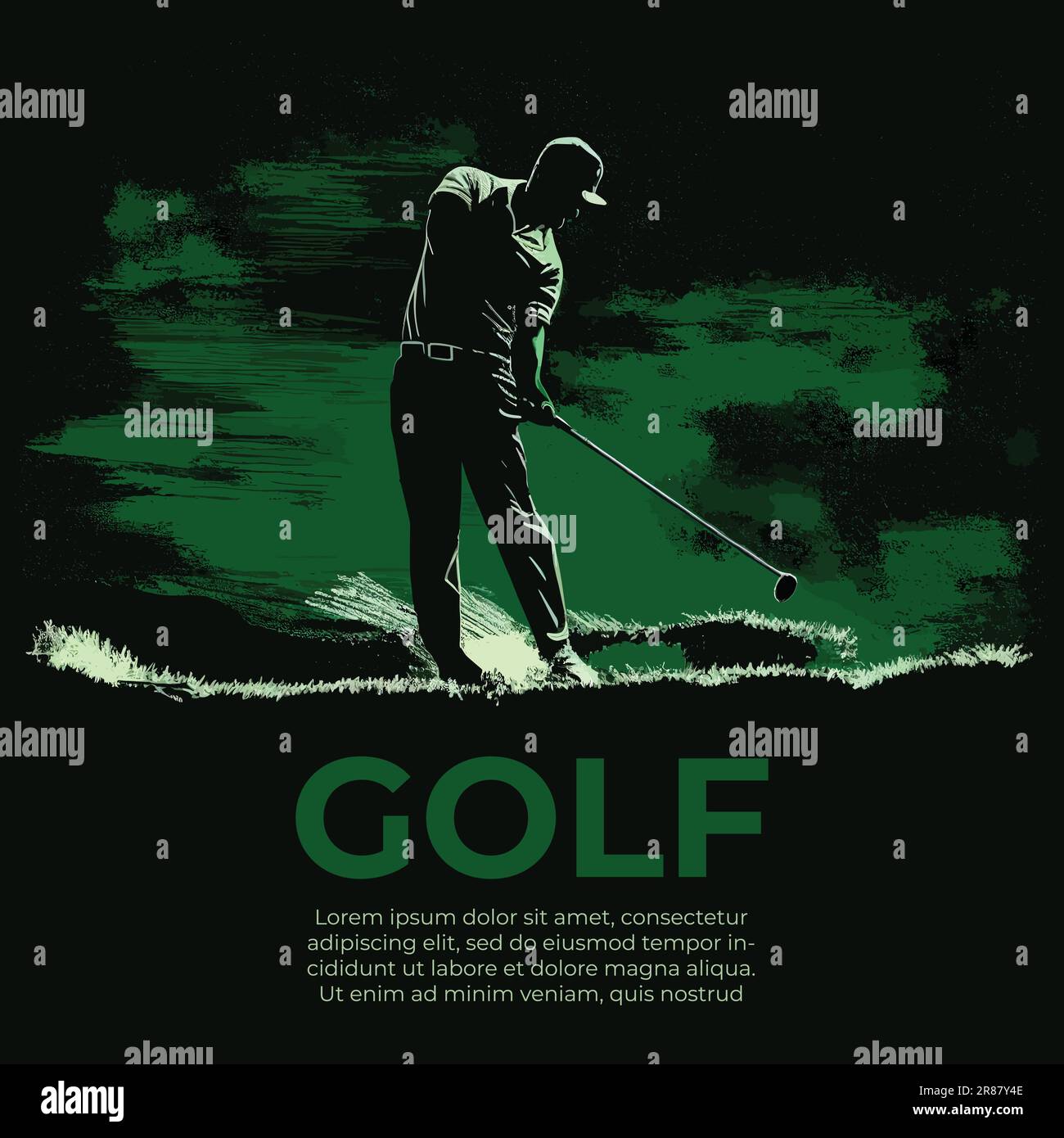 Golf player stay at the green background Stock Vector Image & Art - Alamy
