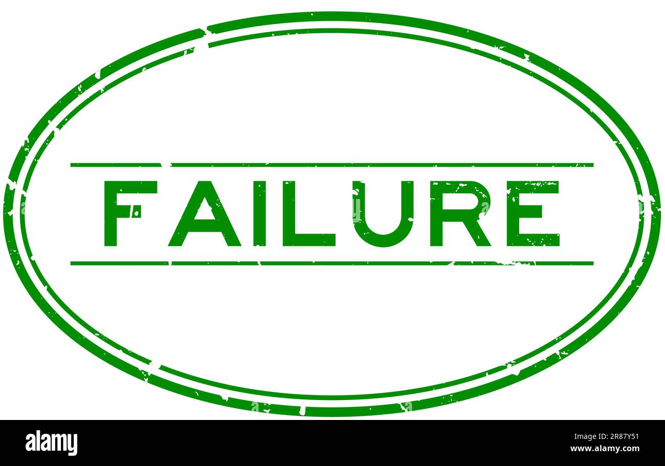 Grunge green failure word oval rubber seal stamp on white background ...