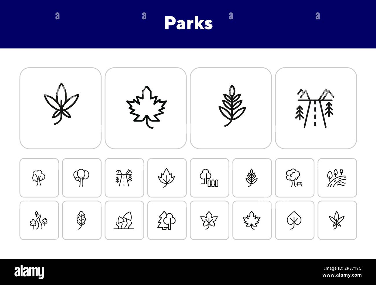 Parks line icon set Stock Vector Image & Art - Alamy