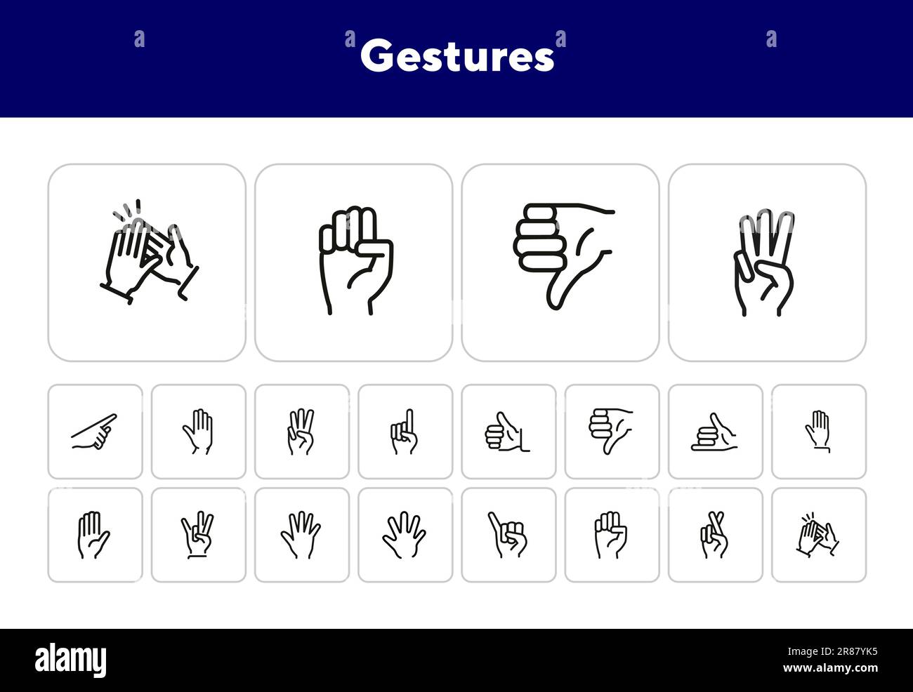 Gestures line icon set Stock Vector Image & Art - Alamy