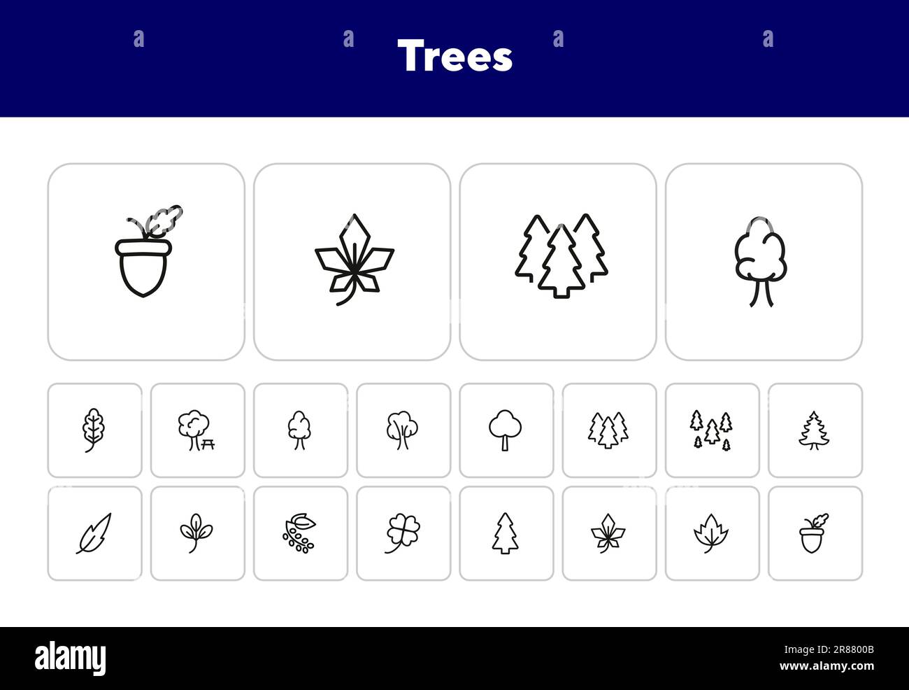 Line oak trees on Stock Vector Images - Alamy