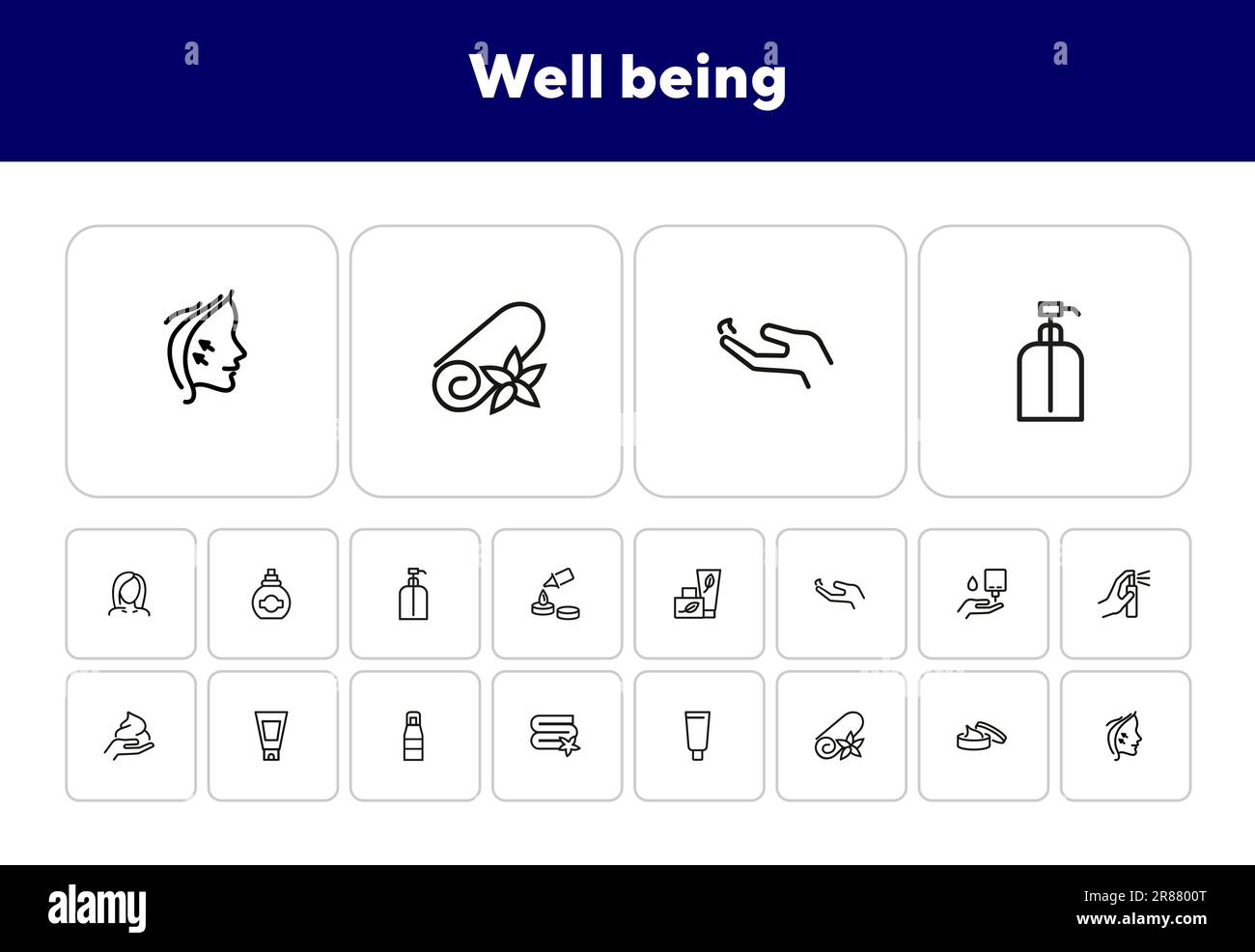 Well being line icon set Stock Vector Image & Art - Alamy