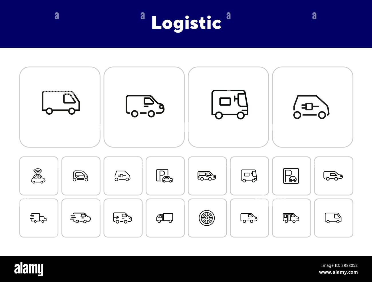 Logistic line icon set Stock Vector Image & Art - Alamy