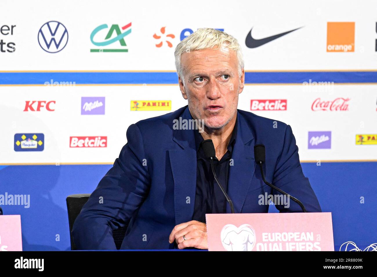 French coach Didier Deschamps during a pres conference of the UEFA Euro ...