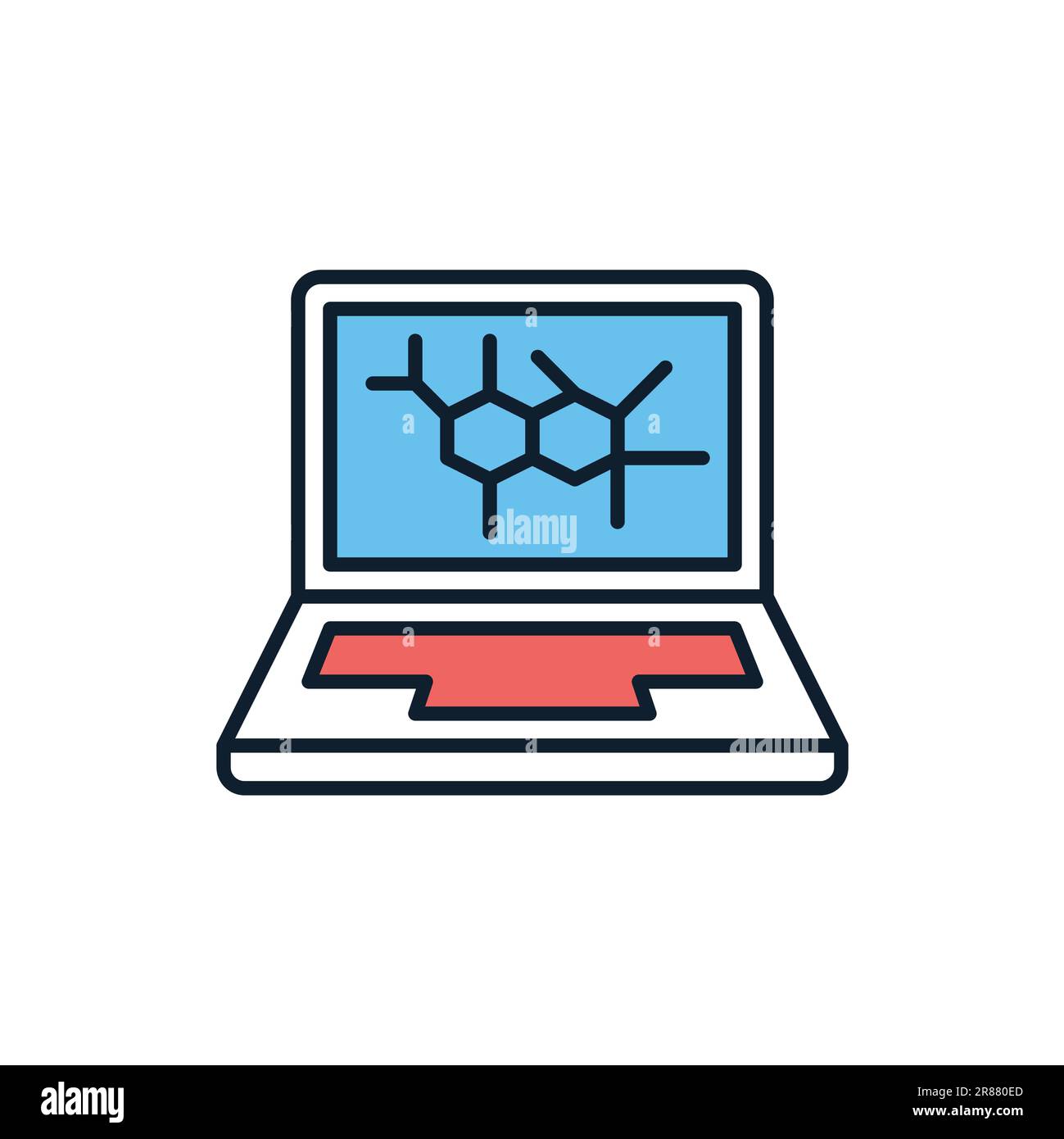 Computer Diagnostic related vector line icon. Laptop. Isolated on white ...