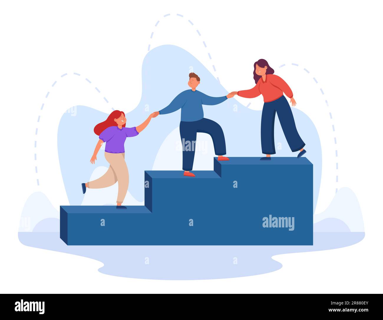 Man ladder and helper Stock Vector Images - Alamy