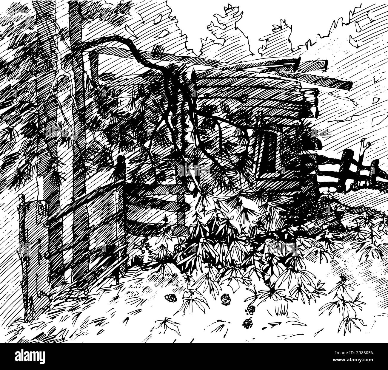 Destroyed farm Stock Vector Images - Alamy