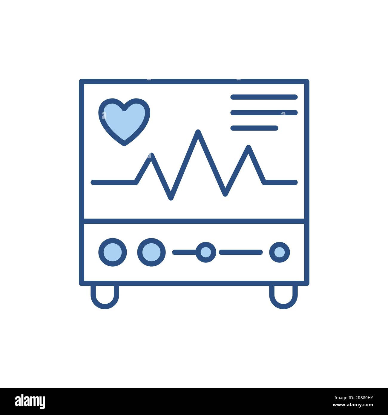 Electrocardiogram related vector line icon. Isolated on white ...