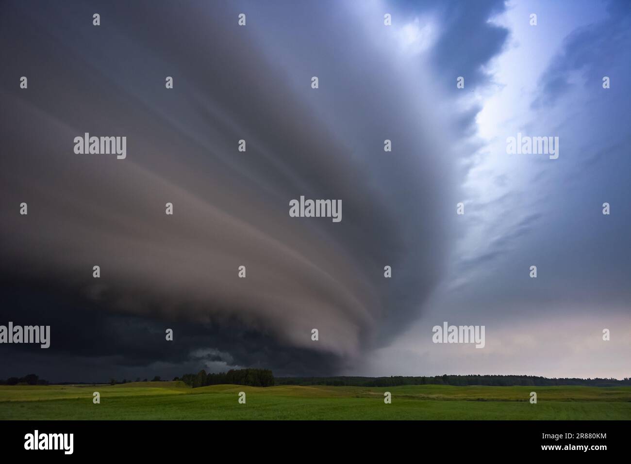 Angry supercell storm influenced by Climate change. Dangerous storm ...