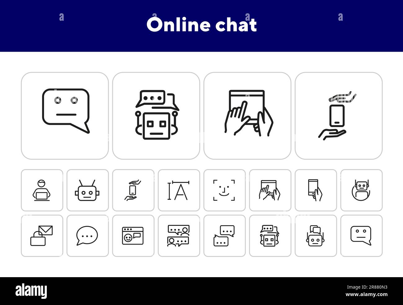Online bot icon outline hi-res stock photography and images - Alamy