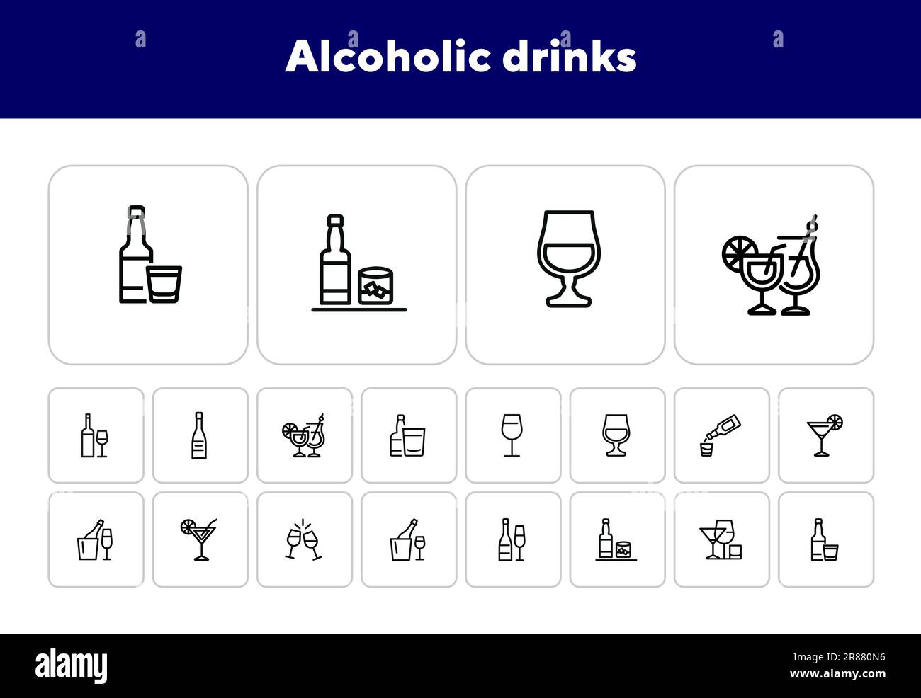 Glass strong alcohol drinks Stock Vector Images - Alamy