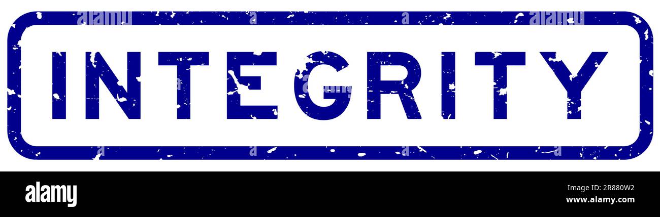 Grunge blue integrity word square rubber seal stamp on white background Stock Vector Image & Art ...