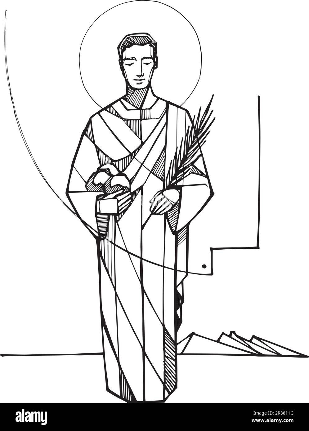 Hand drawn vector illustration or drawing of Saint Stephen Stock Vector ...