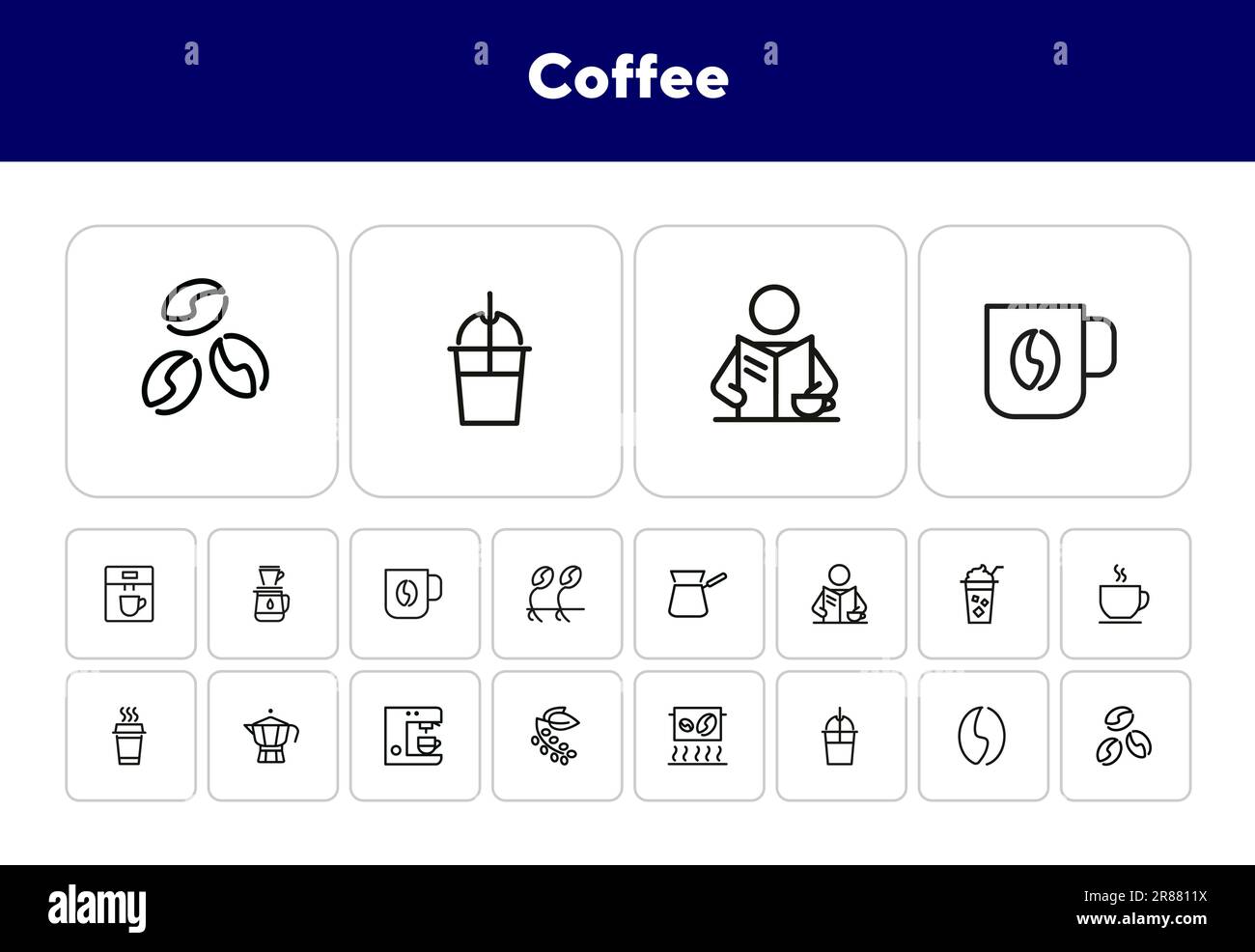Coffee line icon set Stock Vector Image & Art - Alamy