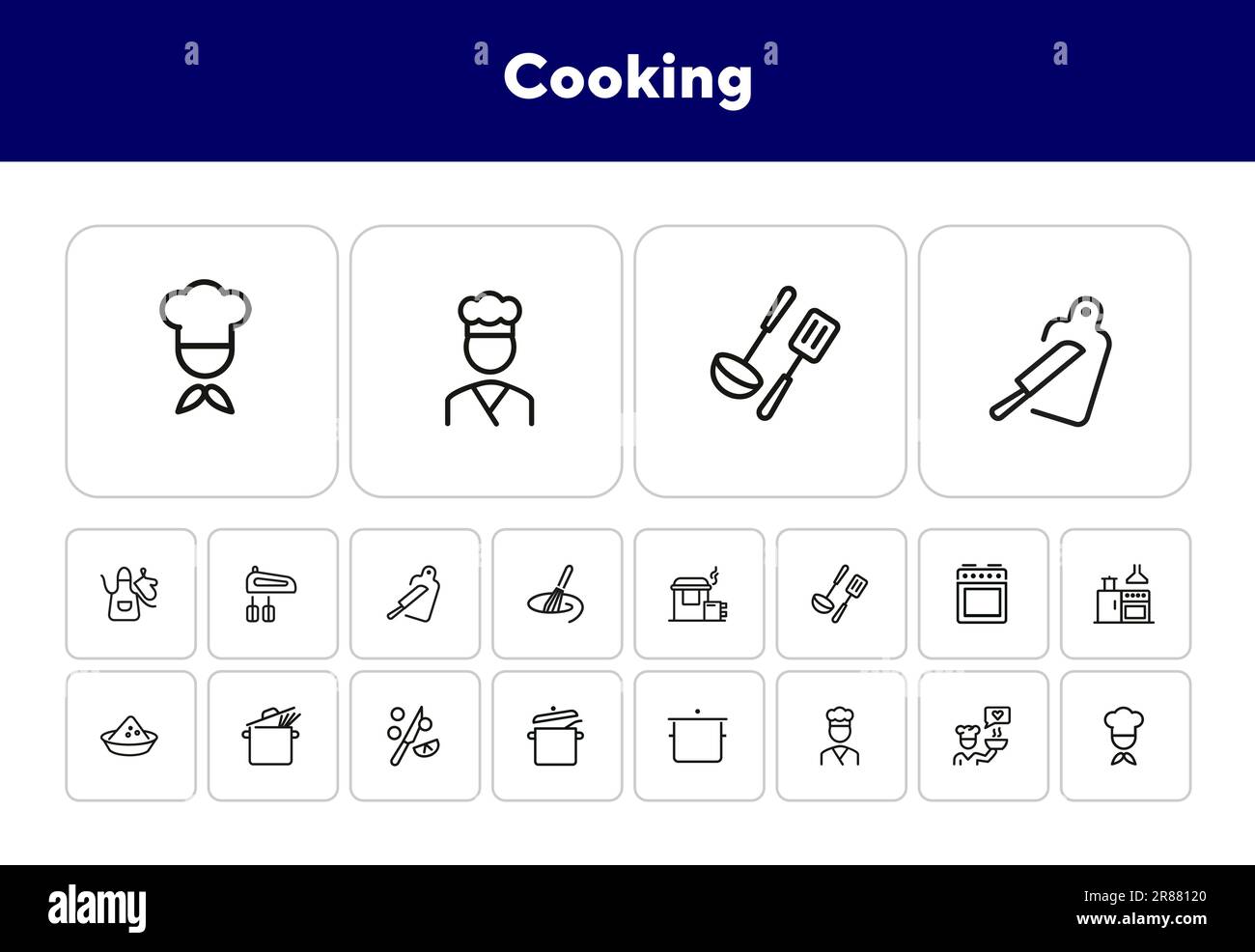 Cooking line icon set Stock Vector Image & Art - Alamy