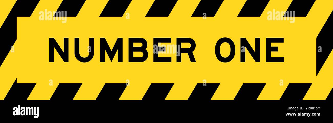 Yellow and black color with line striped label banner with word number ...