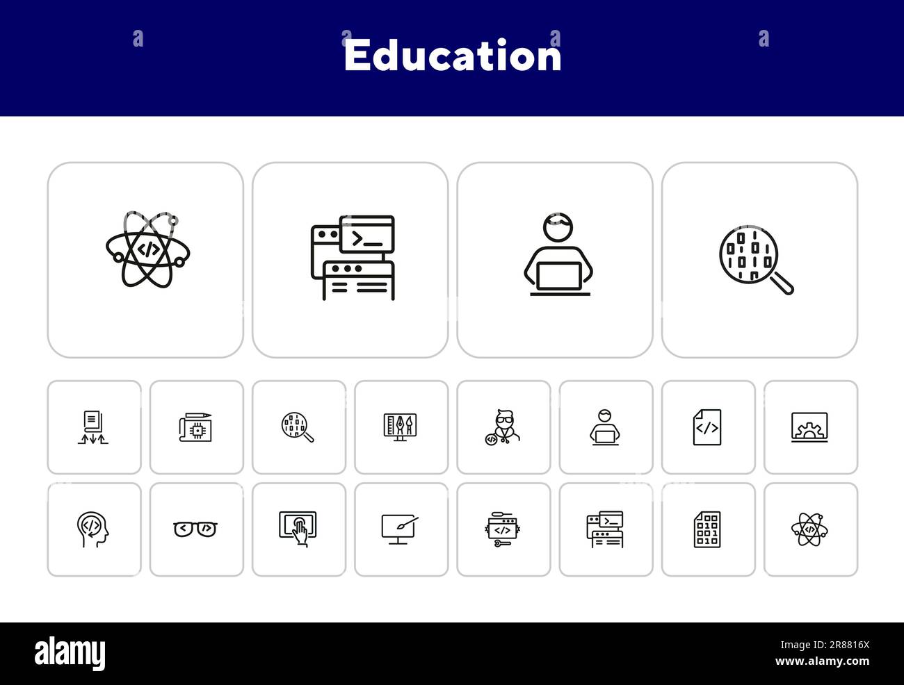 Education line icon set Stock Vector Image & Art - Alamy