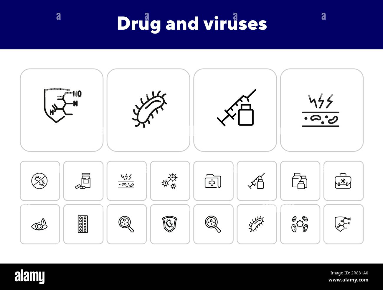 Drug and viruses icons Stock Vector Image & Art - Alamy