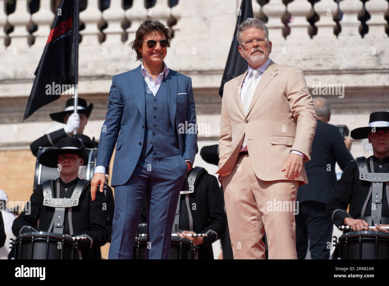 Rome, Italy. 19th June, 2023. US producer and actor Tom Cruise (L) and ...