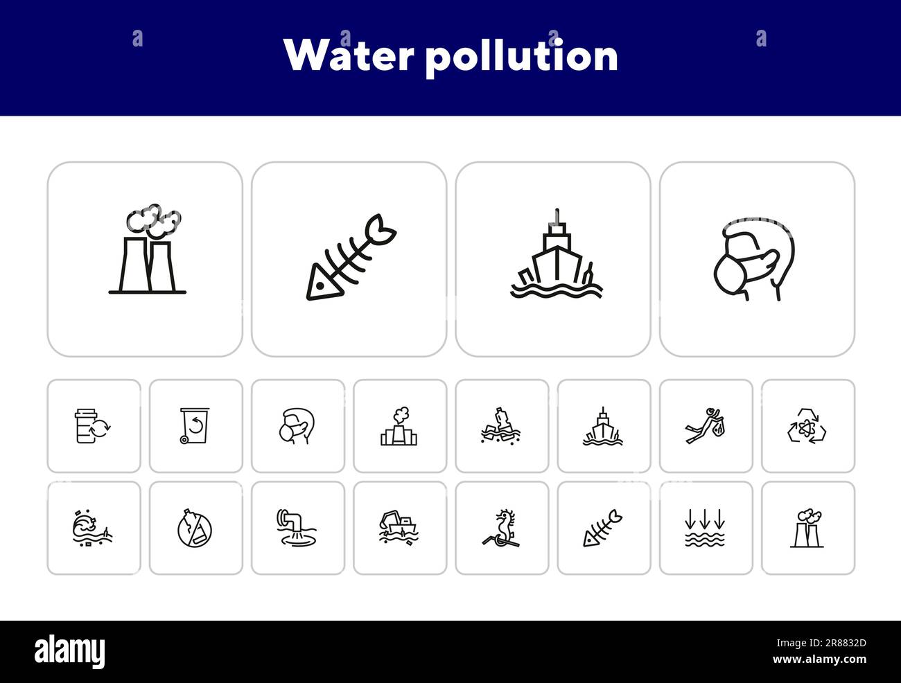 Water pollution icon set Stock Vector Image & Art - Alamy