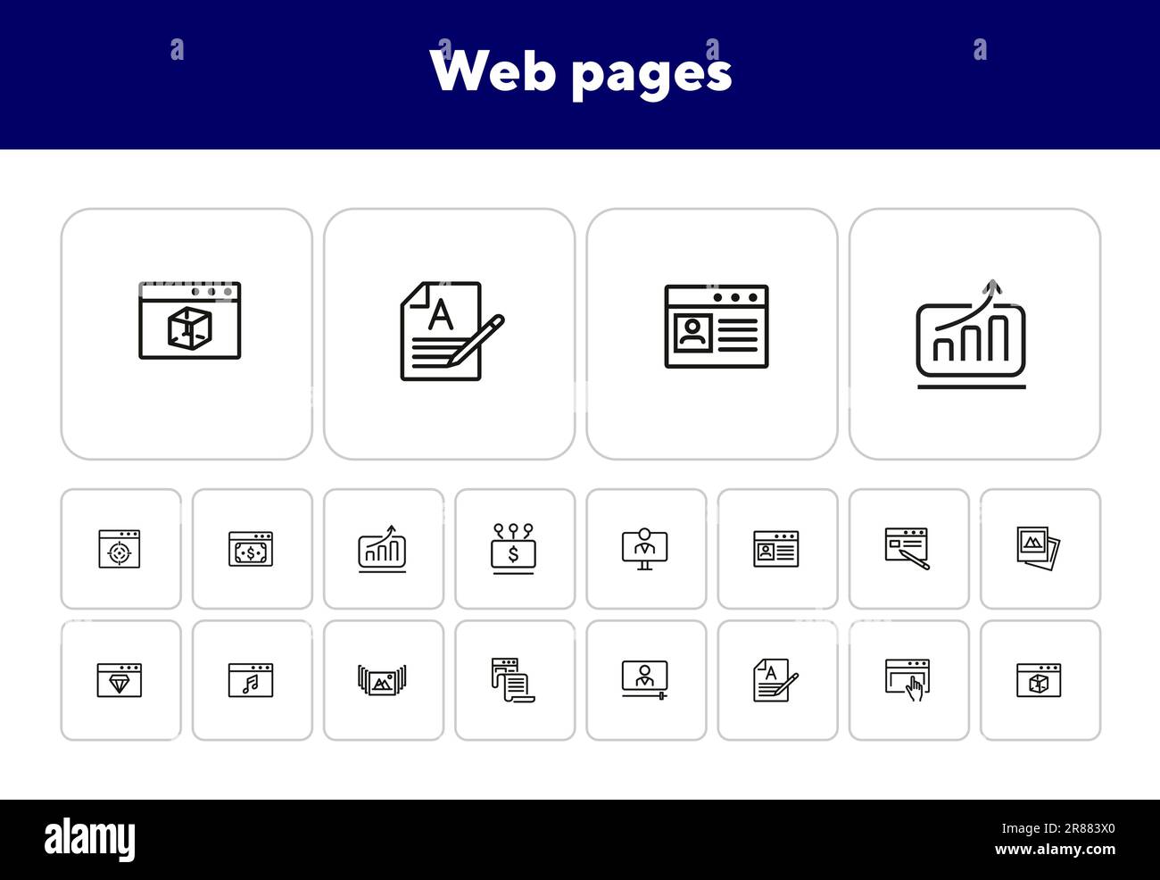 Web pages line icon set Stock Vector Image & Art - Alamy