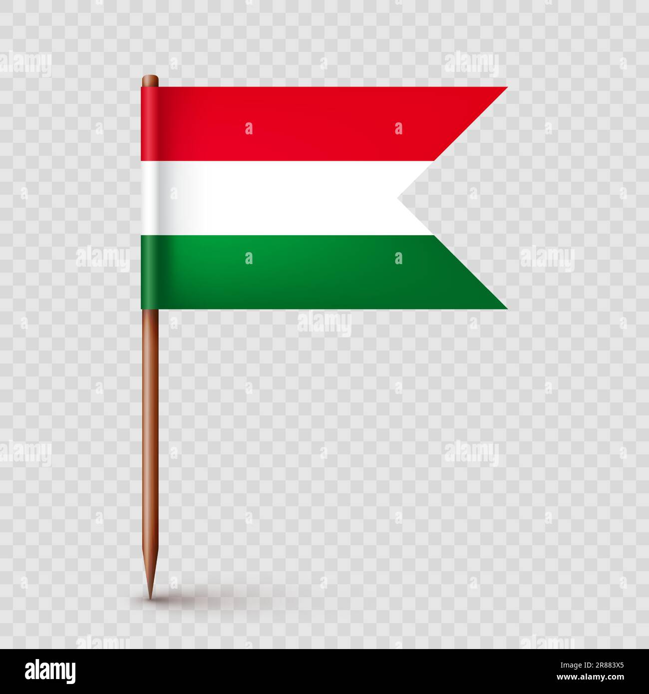 Realistic Hungarian toothpick flag. Souvenir from Hungary. Wooden ...