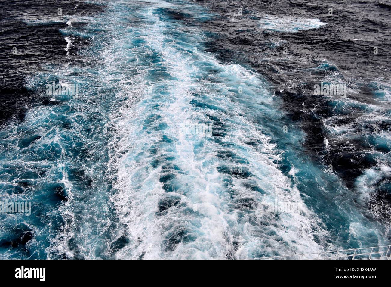 Ship track from cruise ship, waves from ship's propeller Stock Photo ...