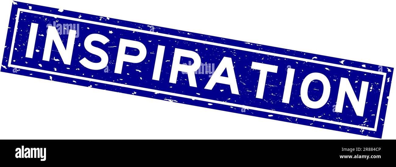 Grunge blue inspiration word square rubber seal stamp on white background Stock Vector Image ...