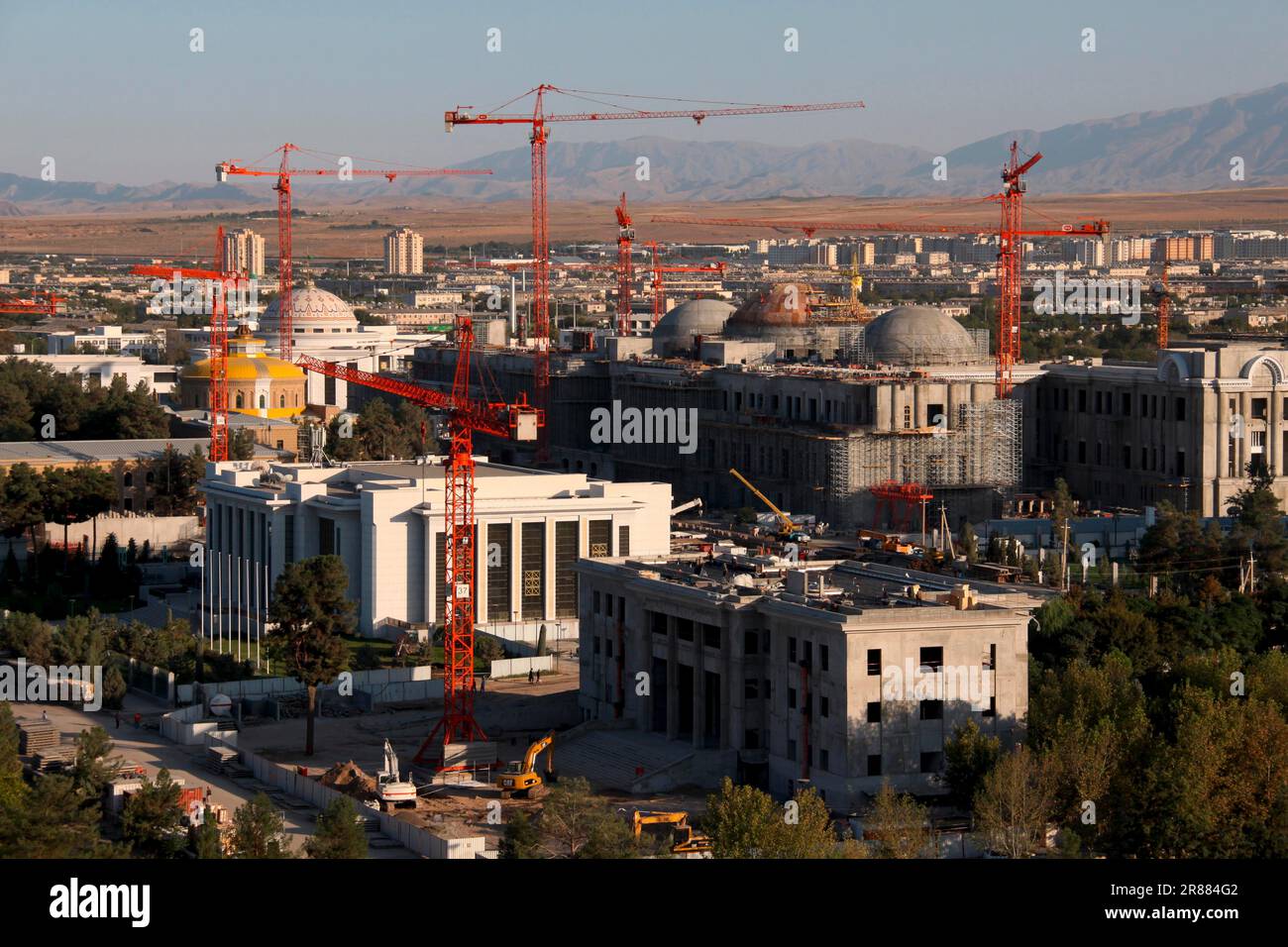 Construction site in the centre of Ashgabat Turkmenistan Stock Photo ...