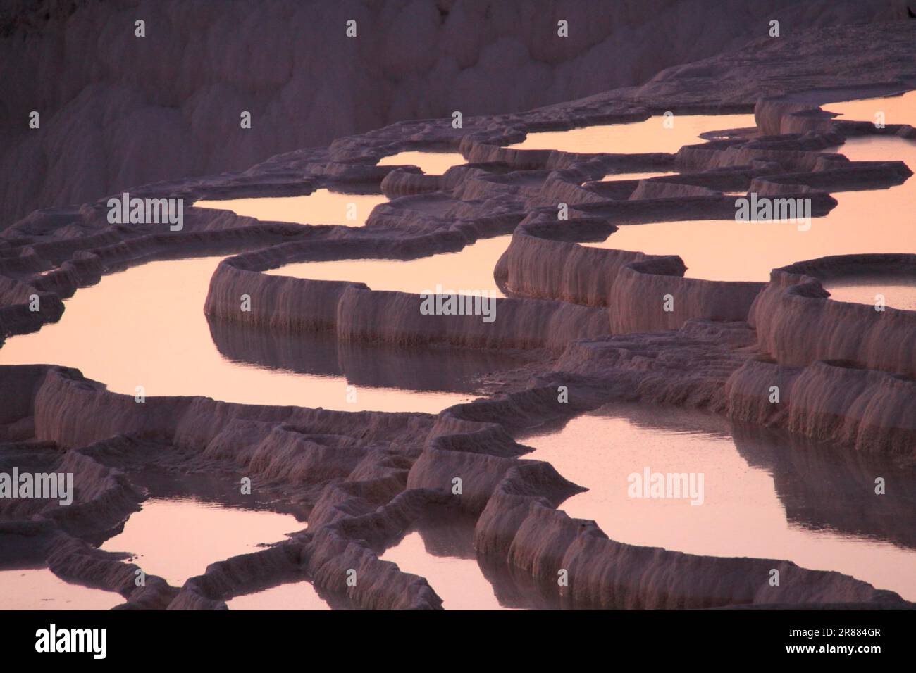 Natural water pools in UNESCO World Heritage Pamukkale Turkey Stock ...