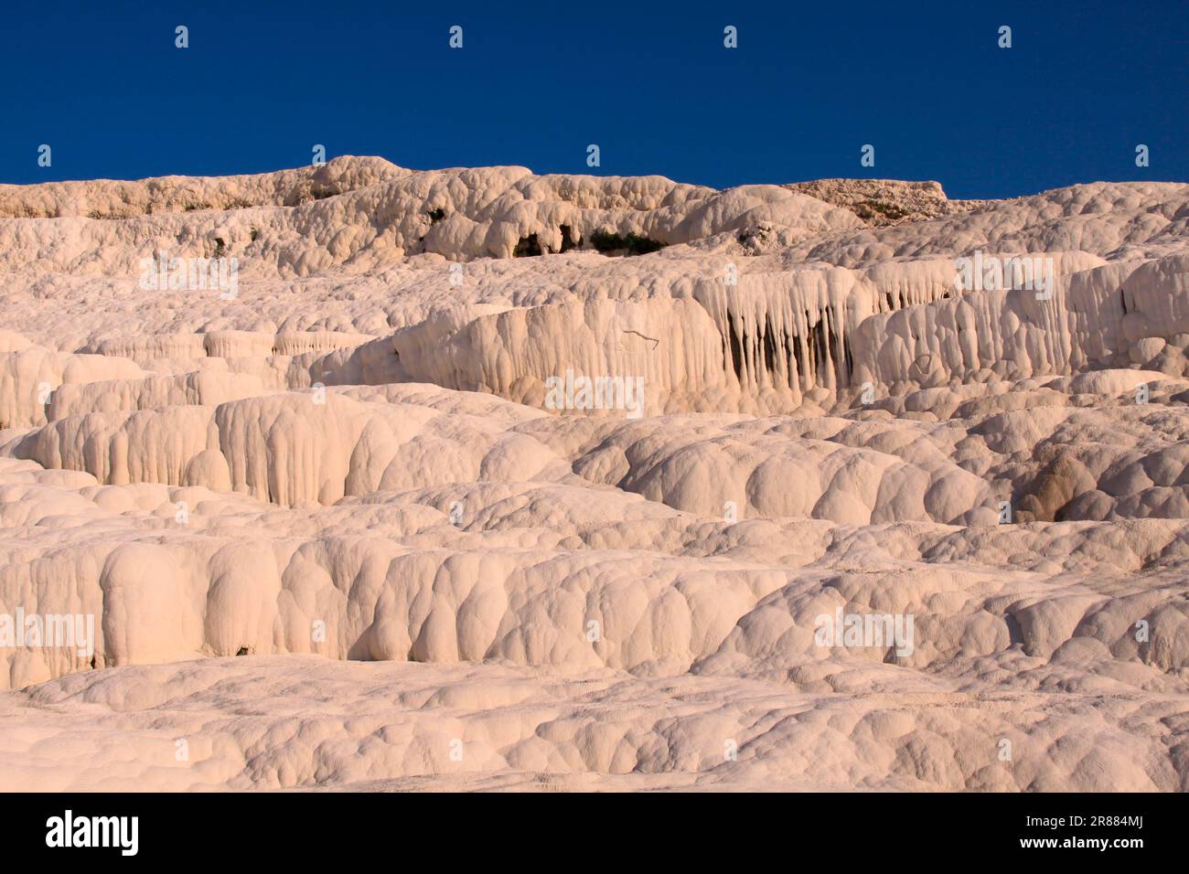 Massive limestone terraces in UNESCO World Heritage Pamukkale Turkey ...