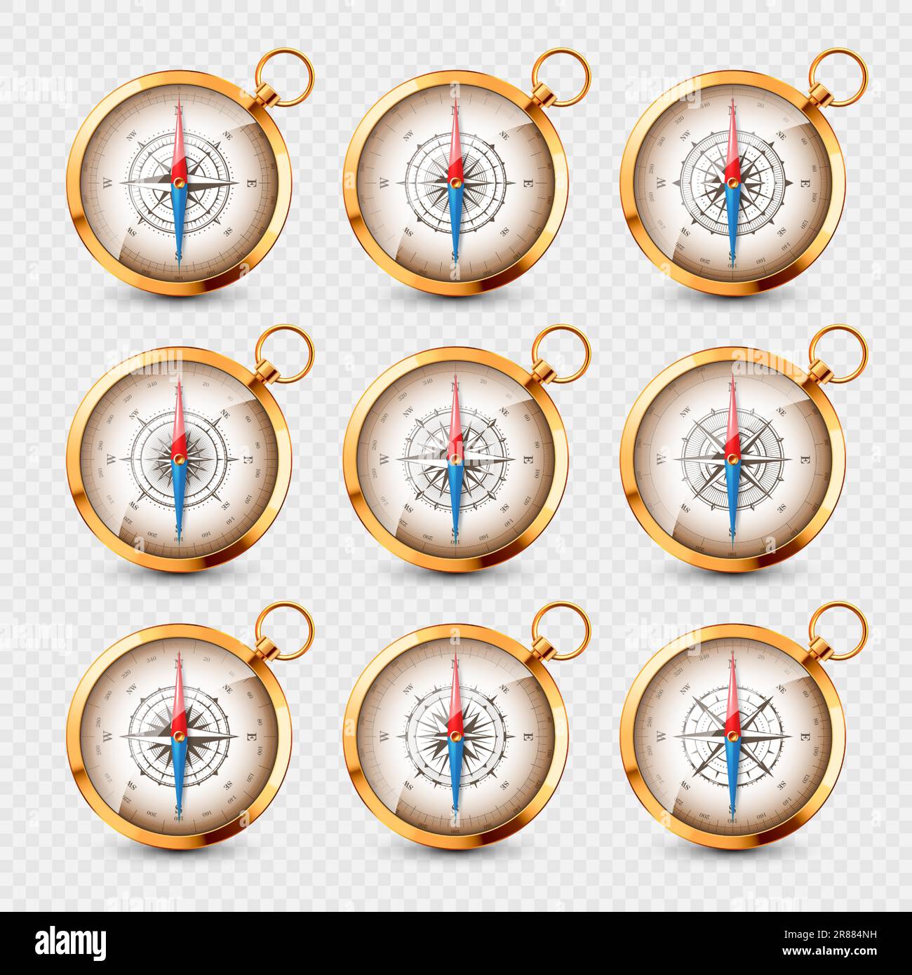 Vintage compass, marine wind rose with cardinal directions of North ...