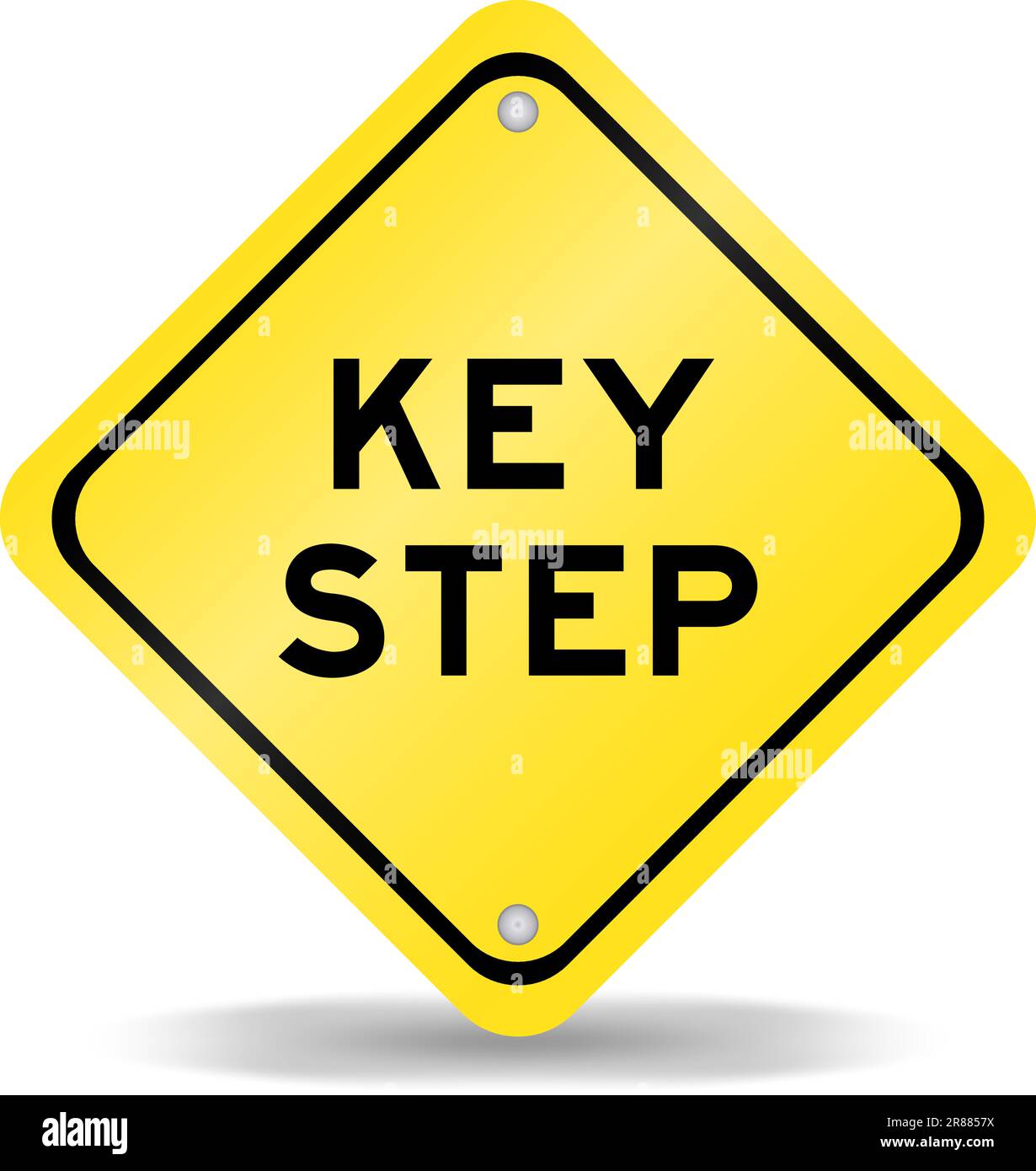 Yellow color transportation sign with word key step on white background Stock Vector Image & Art ...