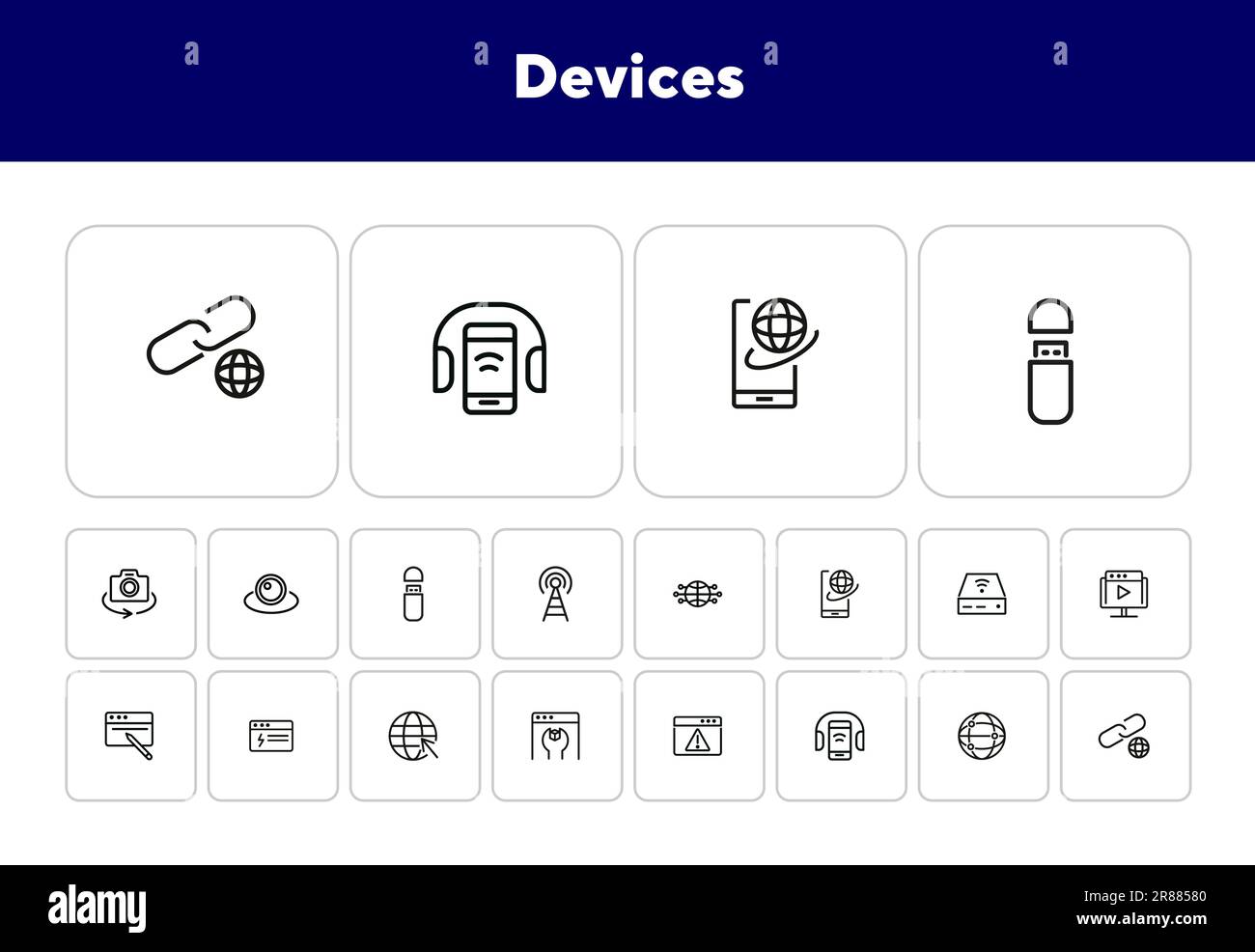 Devices line icon set Stock Vector Image & Art - Alamy