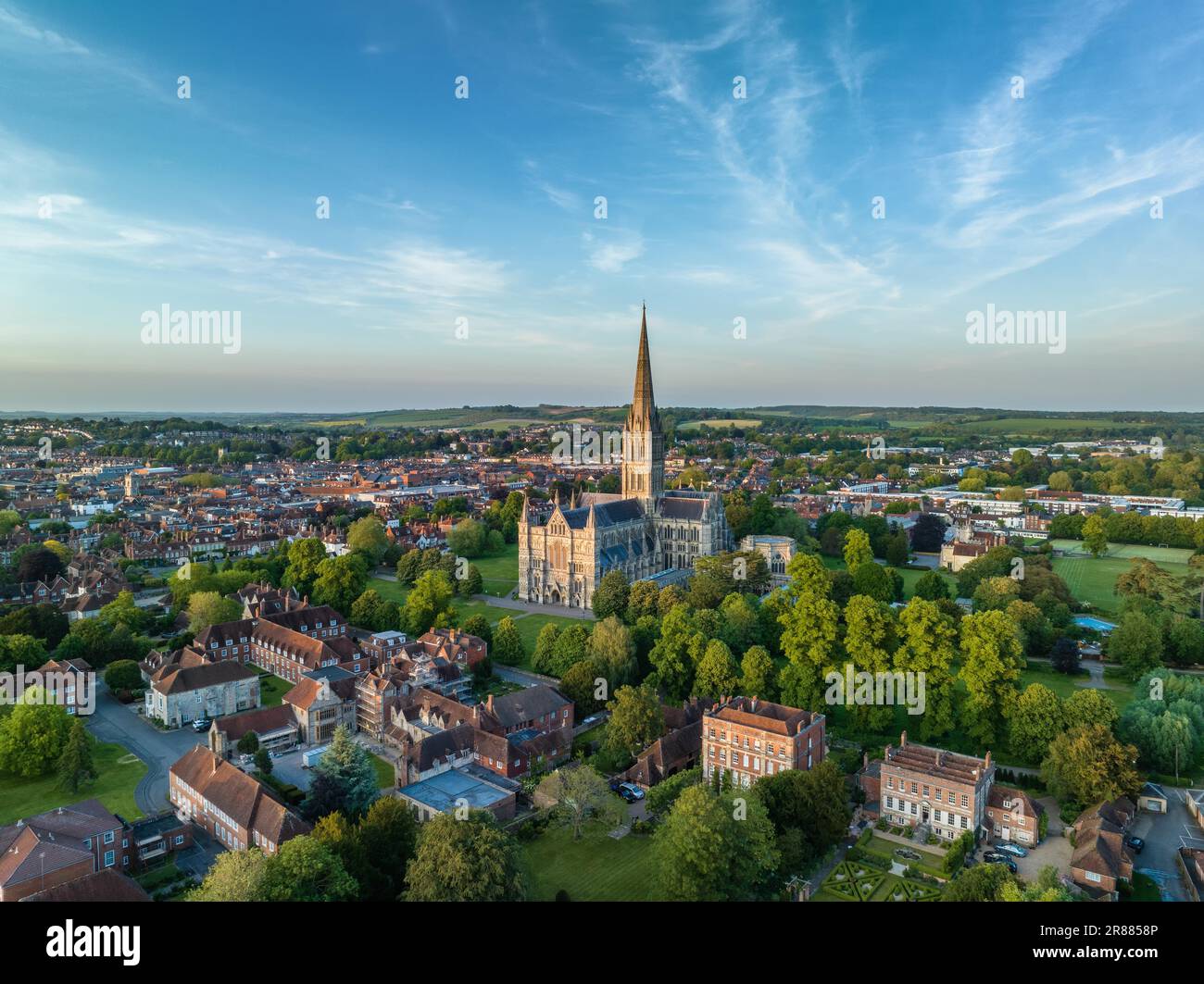 Aerial view salisbury cathedral wiltshire hi-res stock photography and ...
