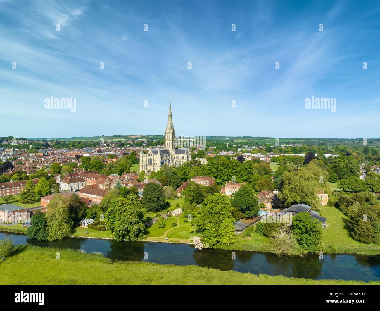 Aerial view salisbury cathedral wiltshire hi-res stock photography and ...