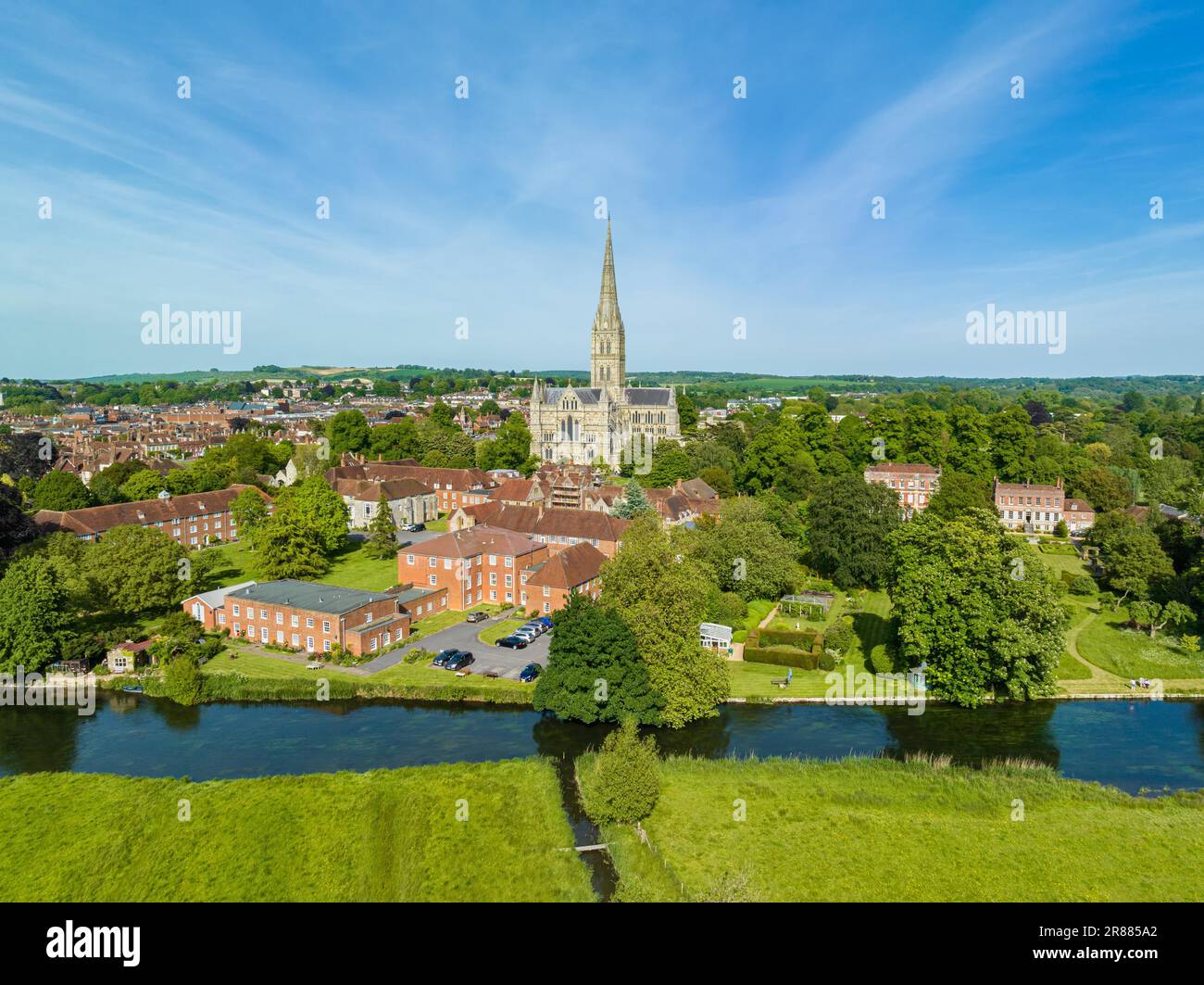 Aerial view salisbury cathedral wiltshire hi-res stock photography and ...