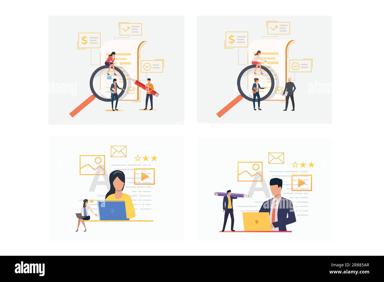 Checking documents Stock Vector Images - Alamy