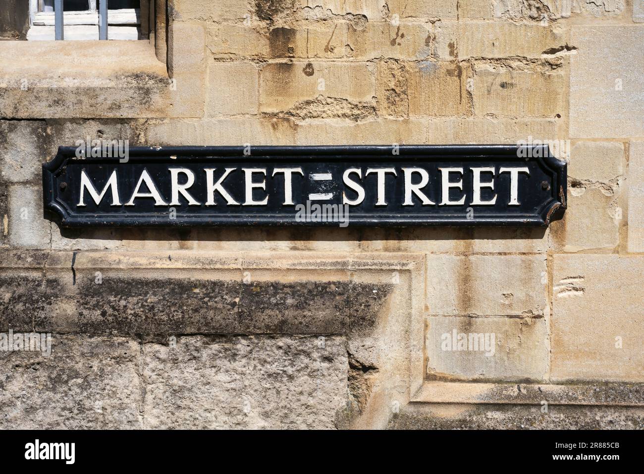 Old street sign on a house wall, Market Street, Oxford, Oxfordshire ...