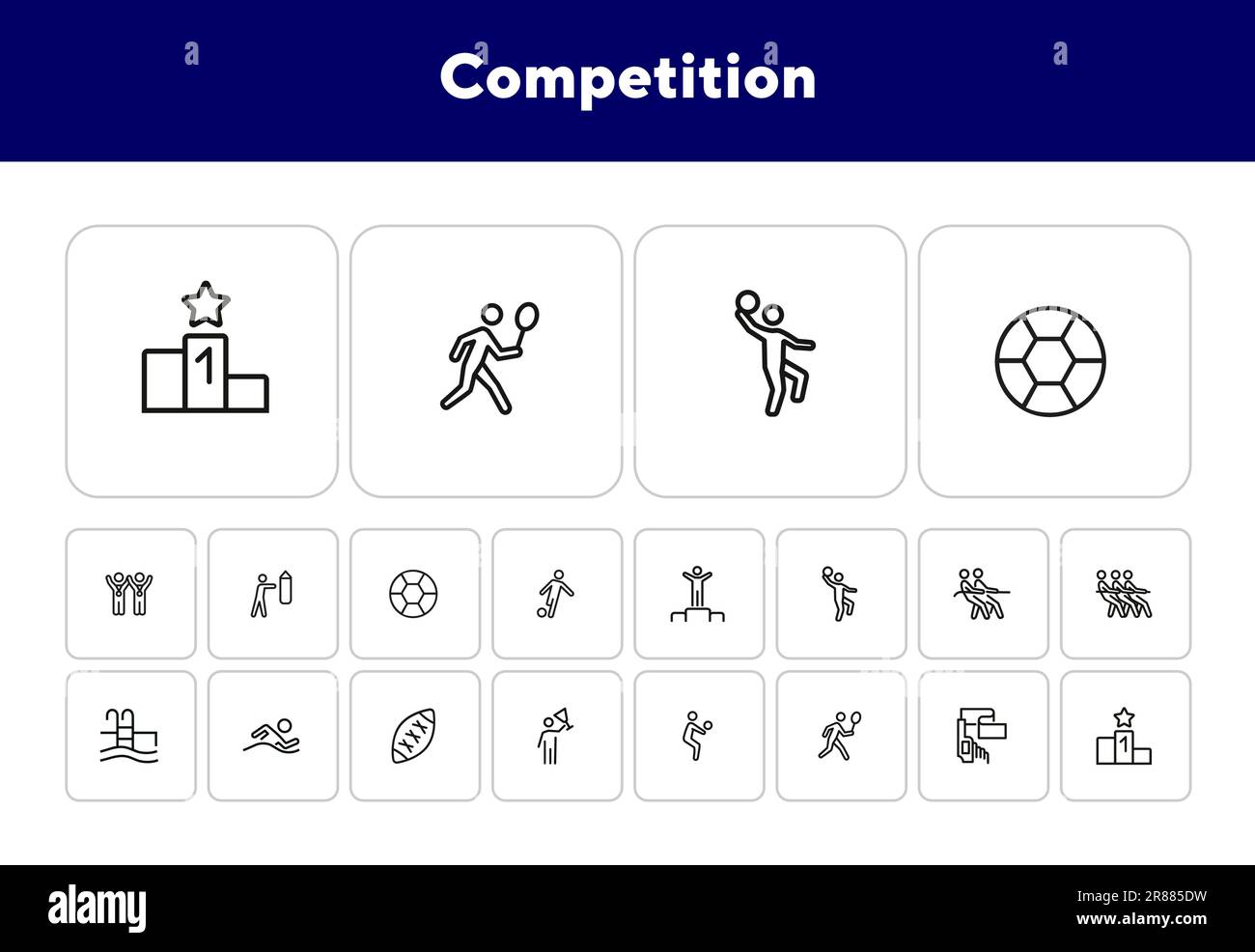 Competition line icon set Stock Vector Image & Art - Alamy