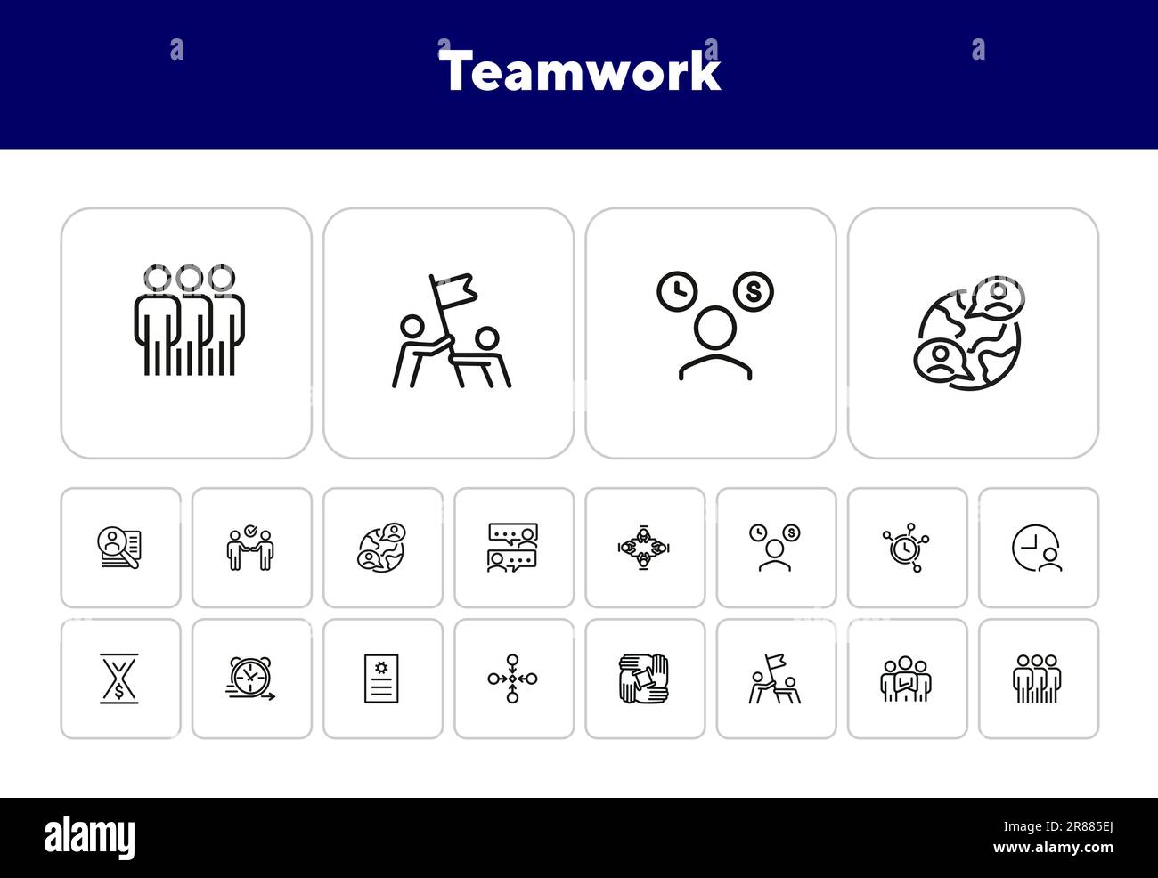 Teamwork line icon set Stock Vector Image & Art - Alamy
