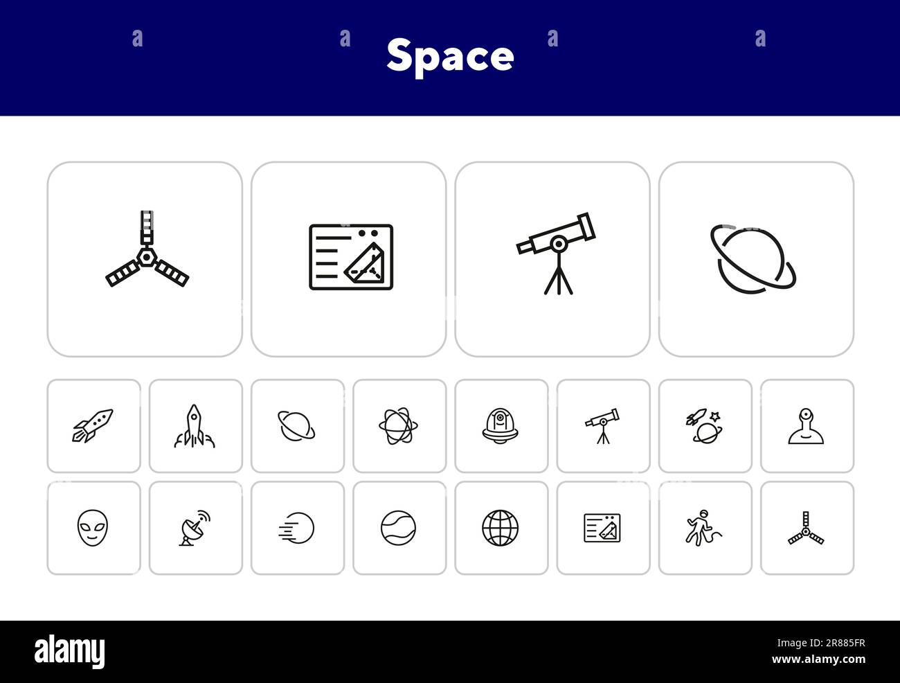 Space line icon set Stock Vector Image & Art - Alamy