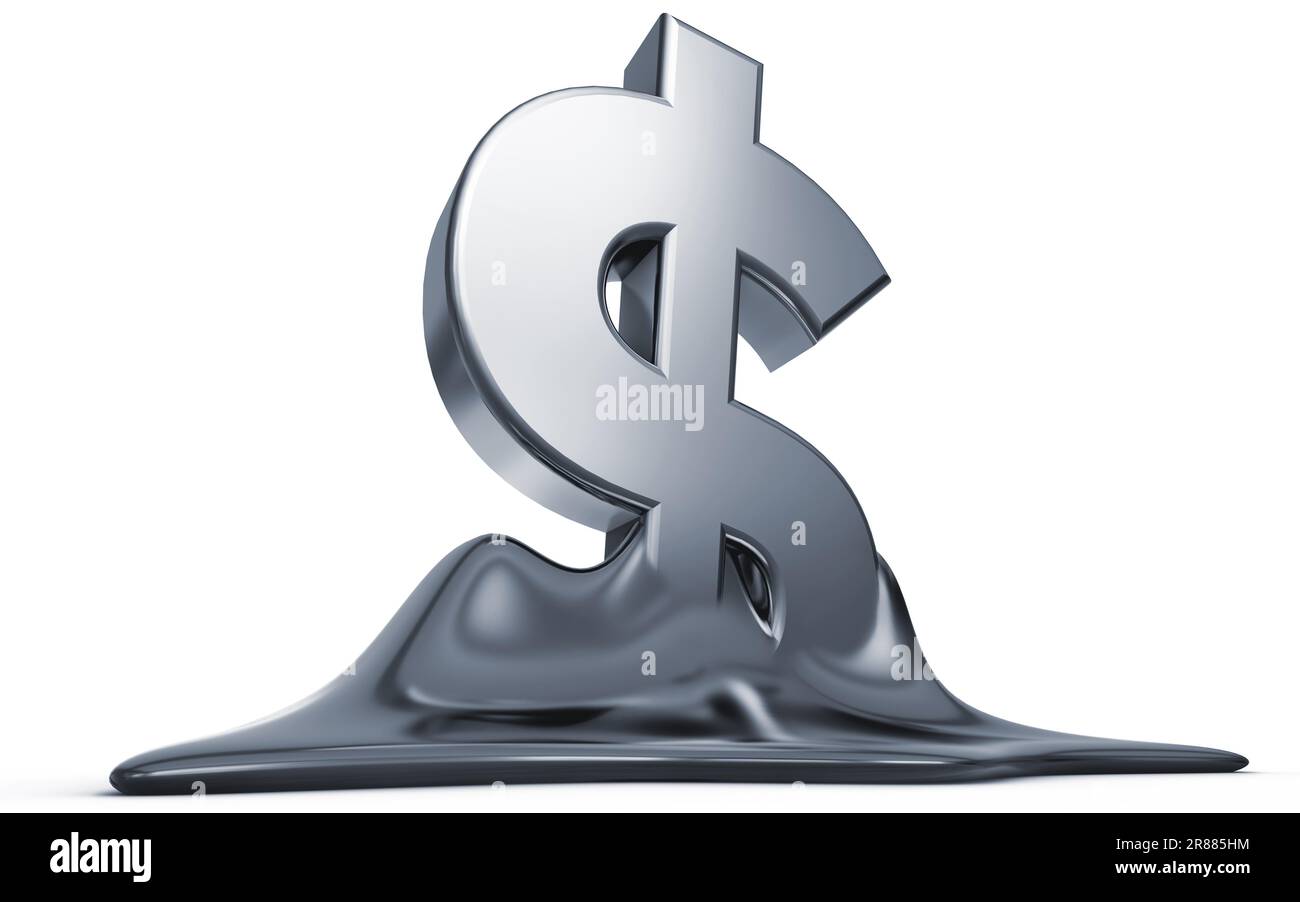 high resolution rendering of a melting dollar Stock Photo - Alamy
