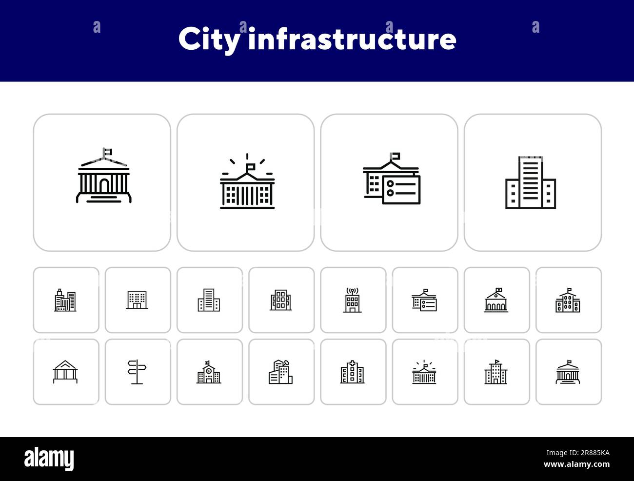 Administration building icon outline hi-res stock photography and ...