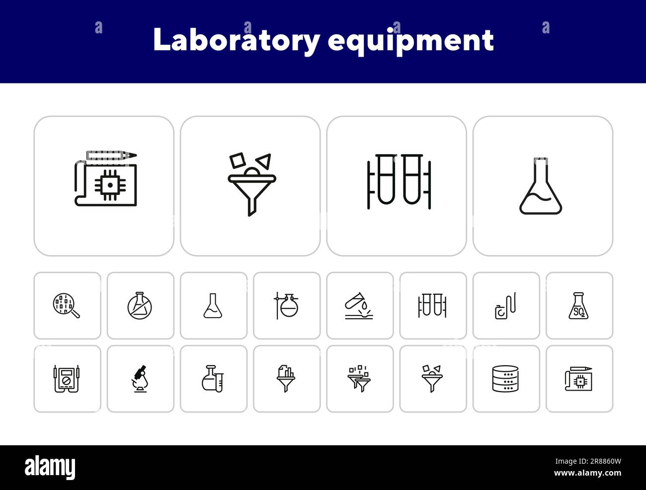 Laboratory equipment icons Stock Vector Image & Art - Alamy