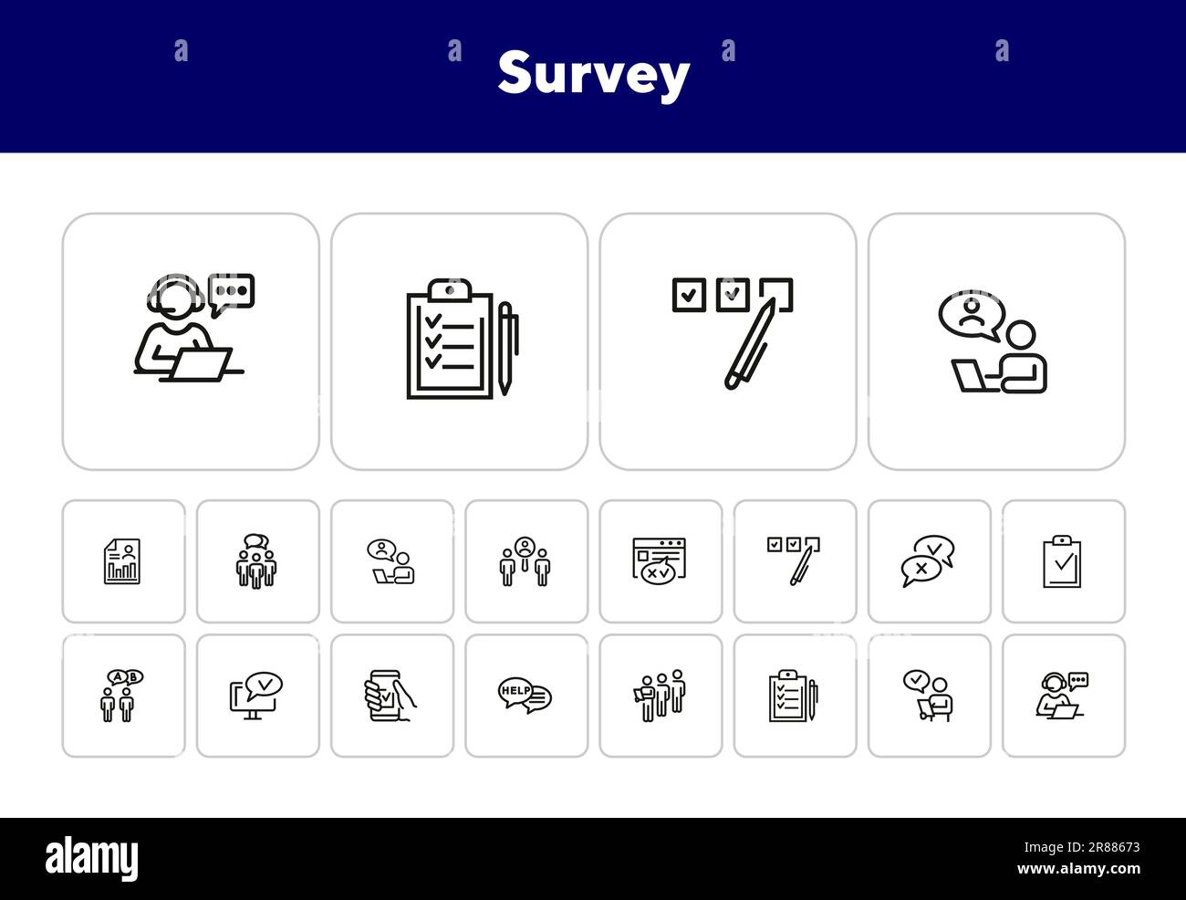 Survey line icon set Stock Vector Image & Art - Alamy