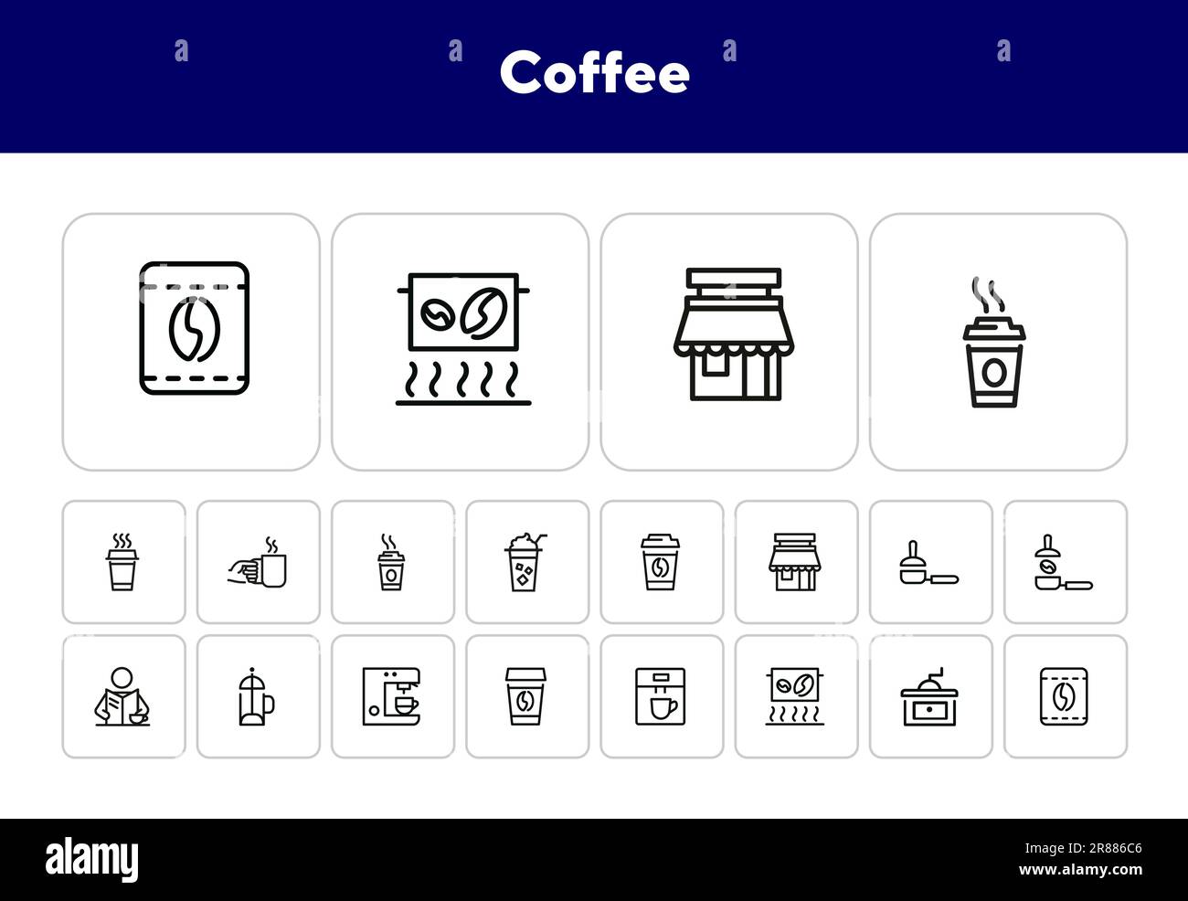 Coffee line icon set Stock Vector Image & Art - Alamy